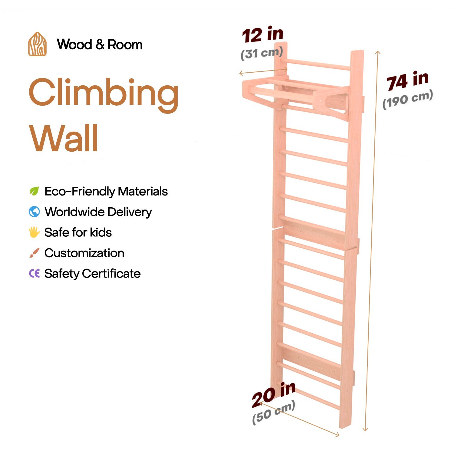 Climbing Wall for Toddler Indoor Playground, Nursery Kids Gym ...