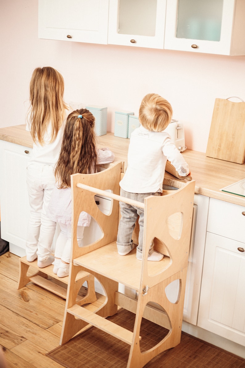 Kitchen Tower With Chalkboard and Two Chairs Toddler | Etsy