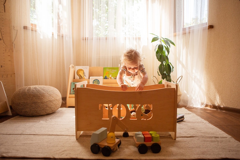 Multi-functional Toy Box Wooden Toy Organizer Montessori | Etsy