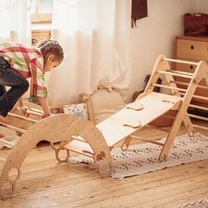 Climbing Set of 3 Items - Arch + Foldable Triangle + Ramp Ladder/slide ...