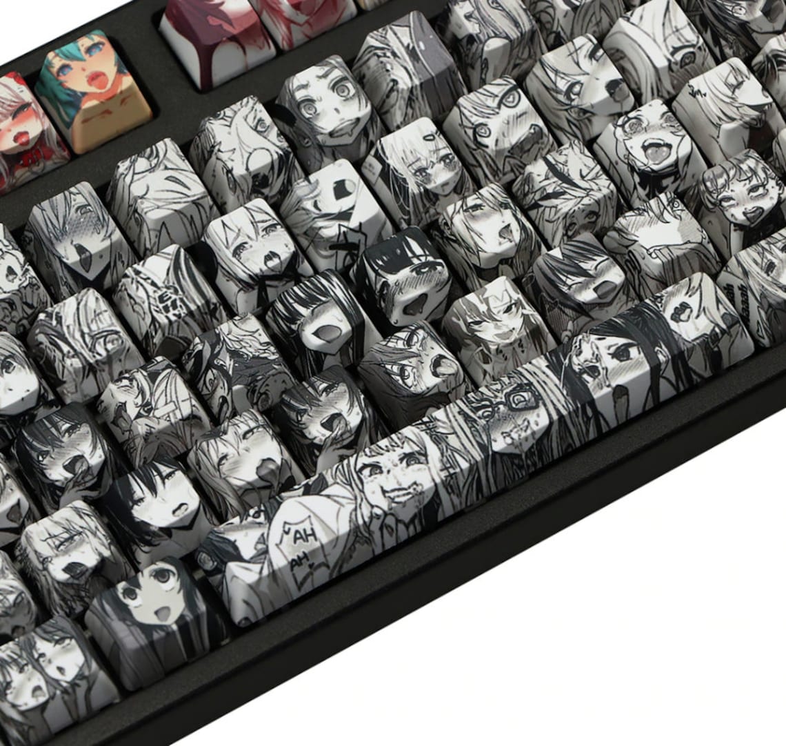 Ahegao Anime Keycap Set Custom 108 Keys OEM Profile for | Etsy