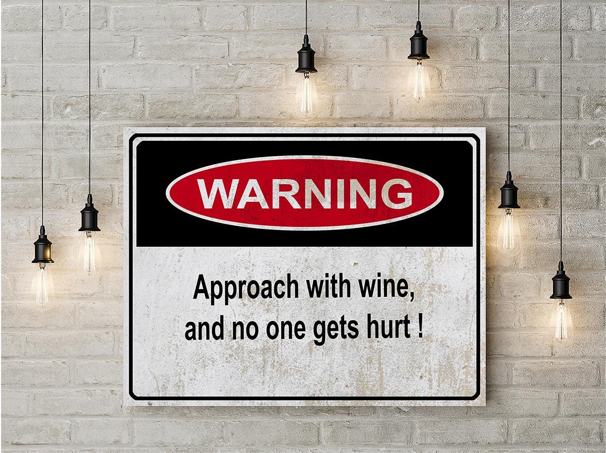 WARNING Wine, Inspired by Suits, Her Wall Art Gift. High Resolution ...