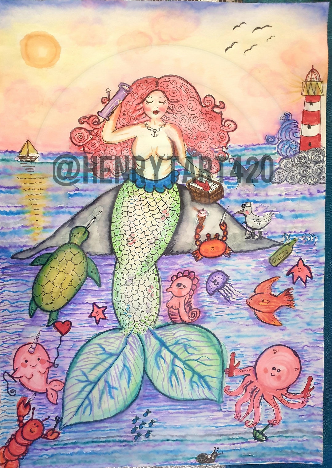 Let's Keep This Between Us A3 Watercolor Painting - Etsy