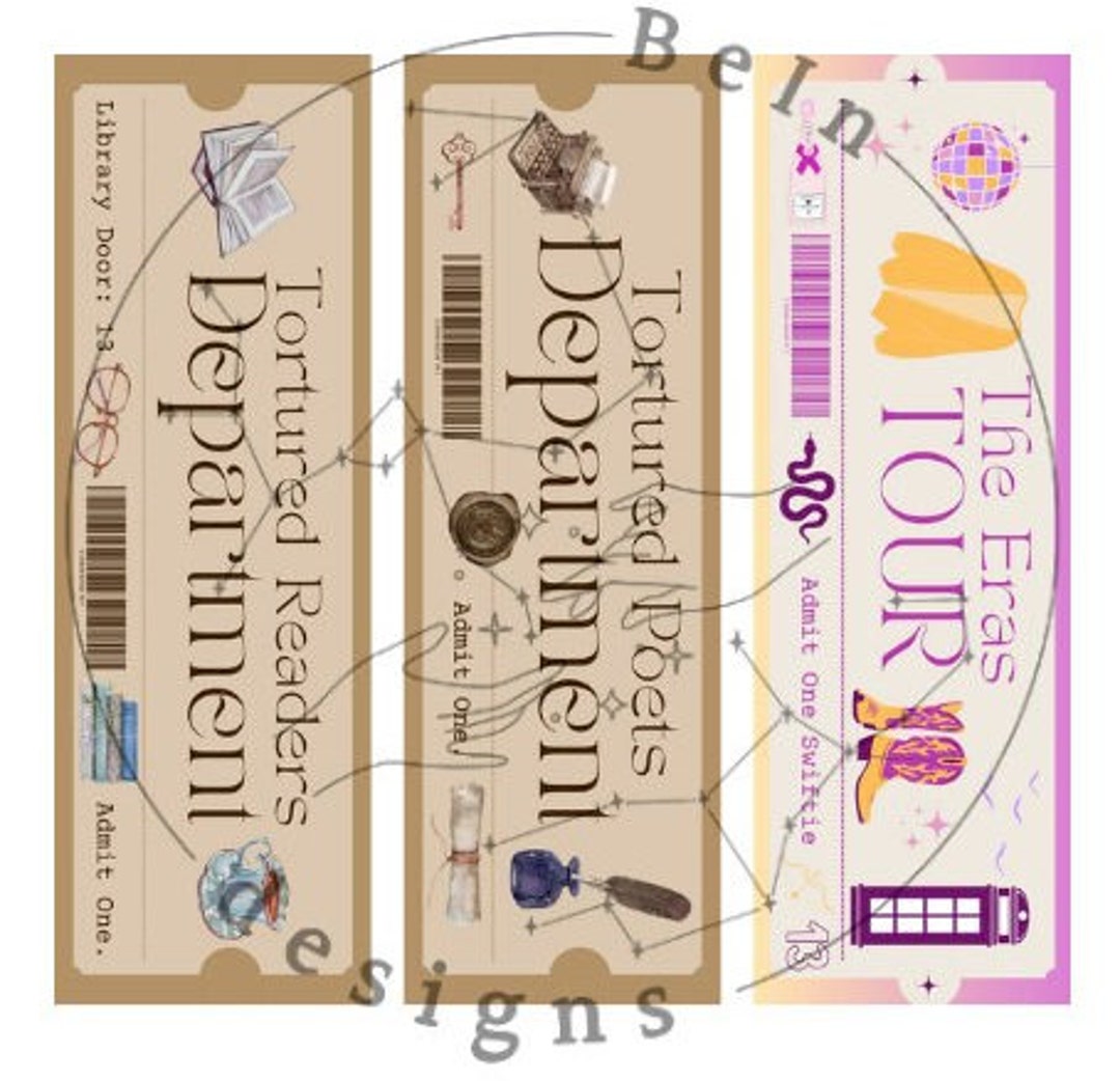 Printable Taylor Swift Inspired Bookmarks TTPD & Eras Tour - Etsy