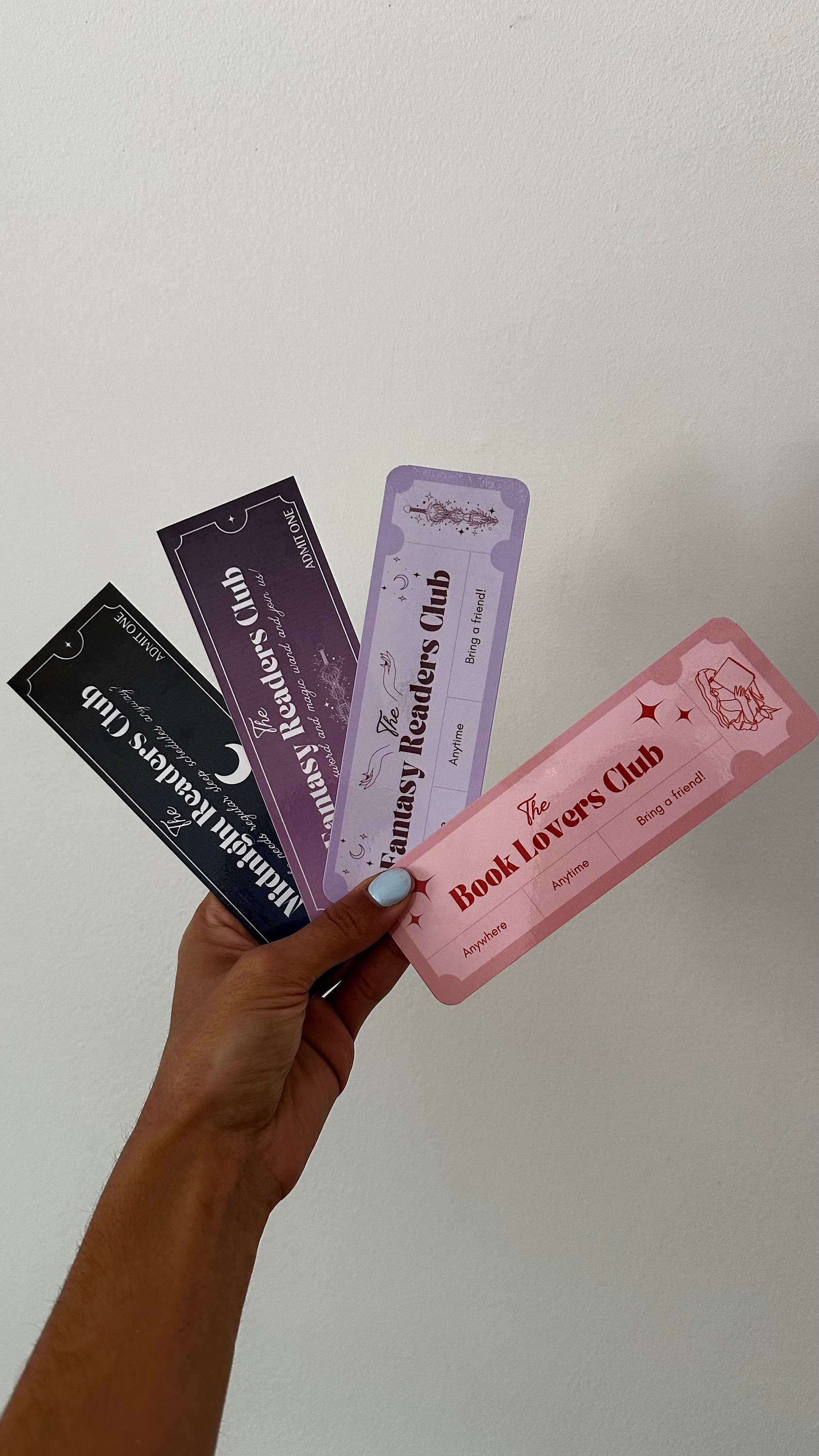 Printable Book Club Ticket Bookmarks Pack - Etsy