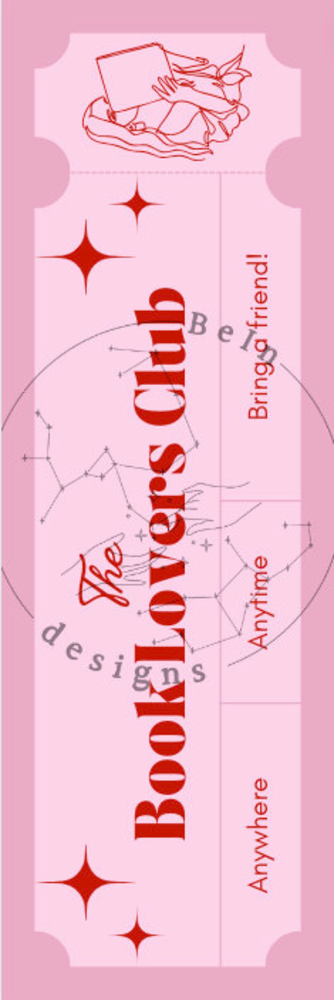 Printable Book Club Ticket Bookmarks Pack - Etsy