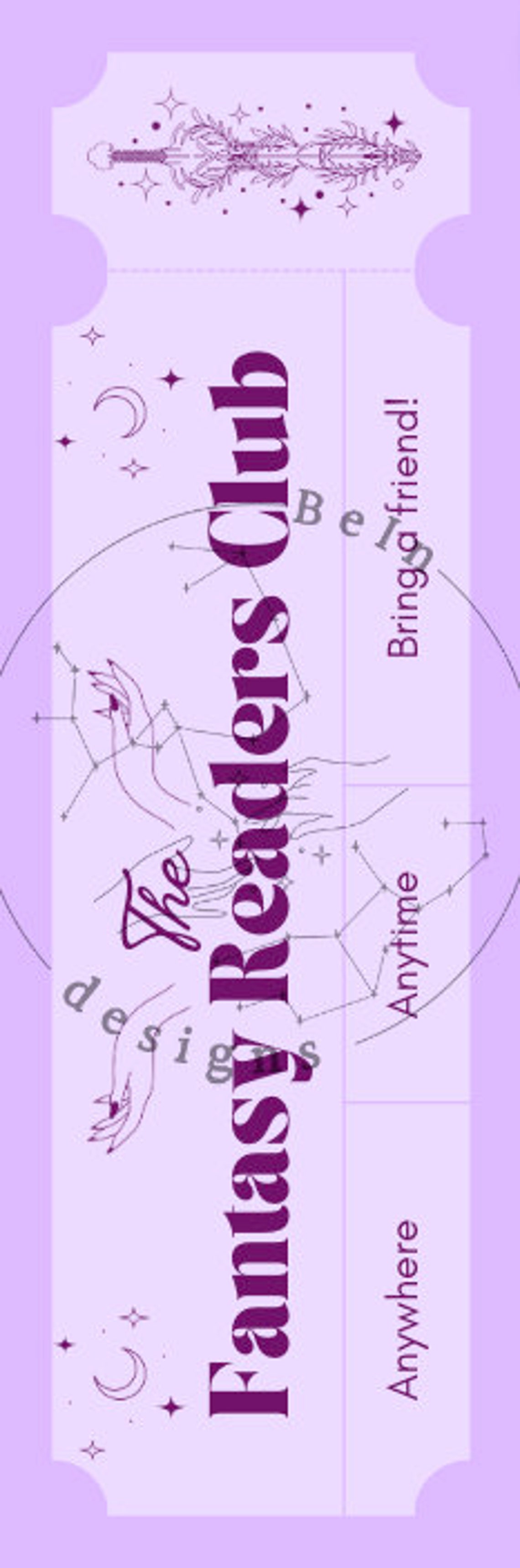 Printable Book Club Ticket Bookmarks Pack - Etsy