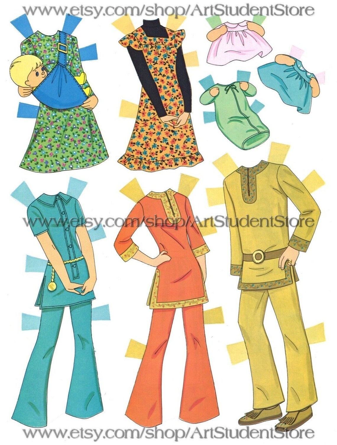 Pdf Printable Digital Vintage Paper Dolls Sunshine Fun - Etsy