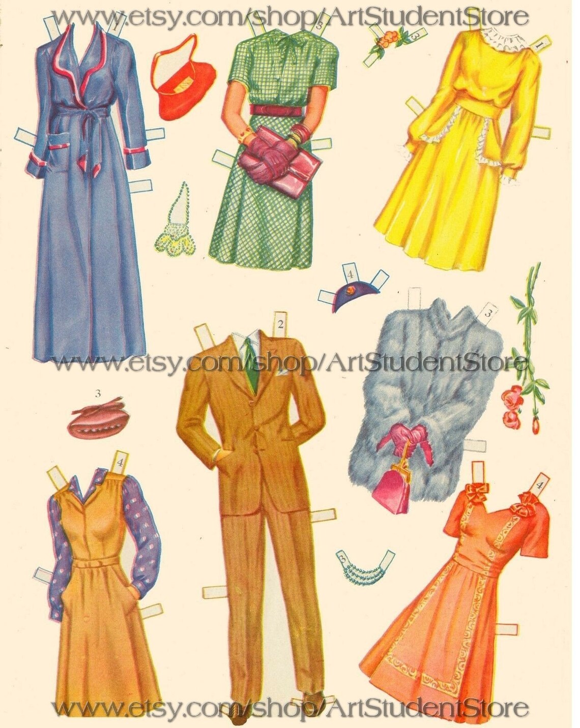 Pdf Instant Vintage Paper Dolls Wardrobe Box - Etsy