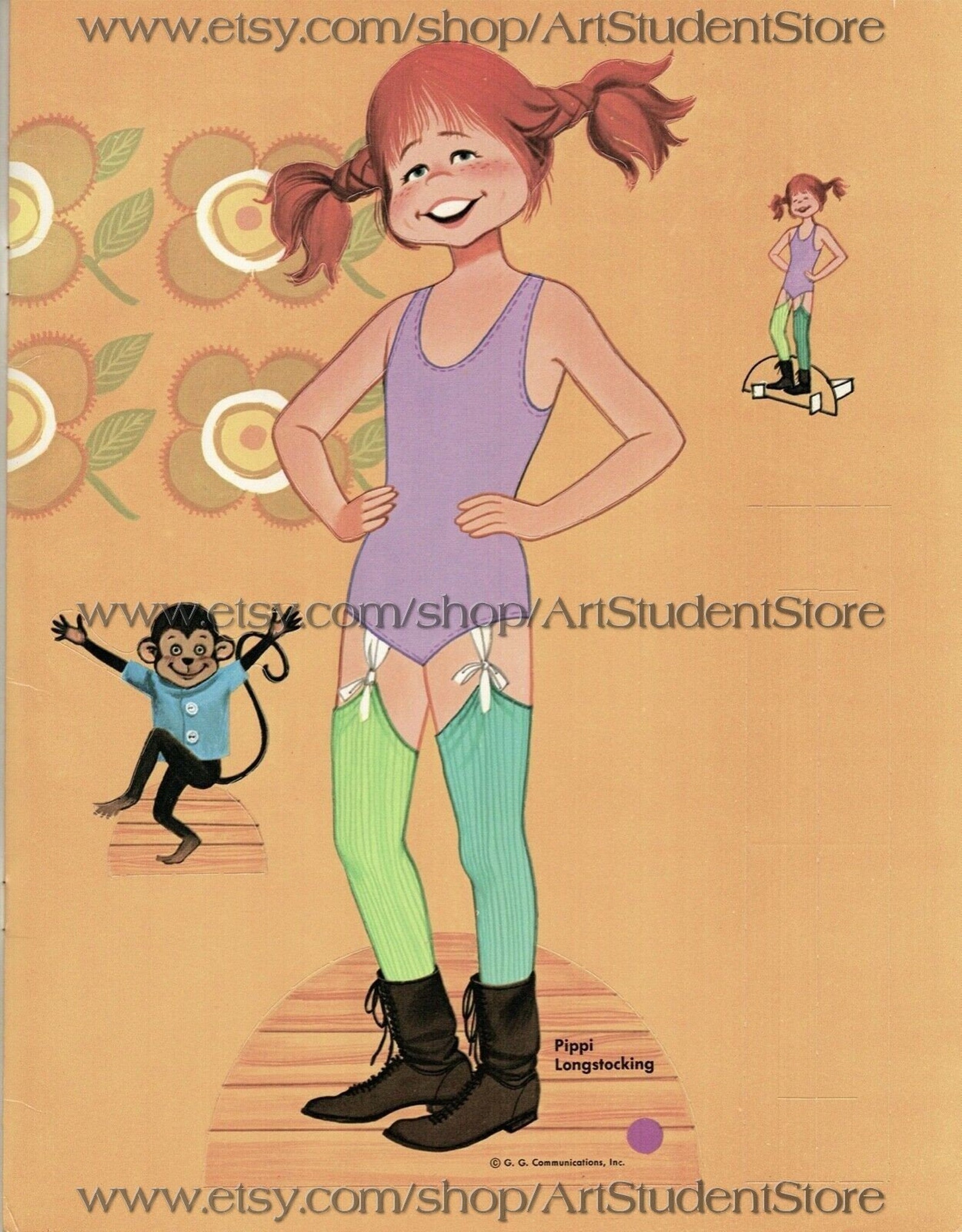 Vintage Paper Dolls Pippi Longstockingprintable Digital Pdf - Etsy