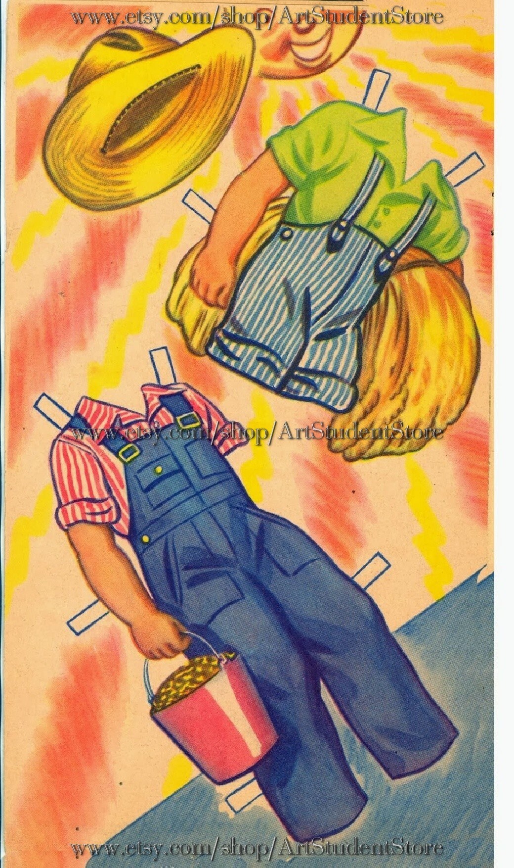 Digital Pdf Paper Dolls Farmer Fred and His Friends 1943 - Etsy