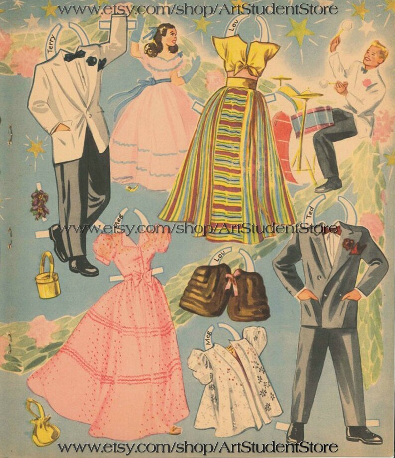 Printable Pdf Vintage Paper Movie Starlets 1946 | Etsy