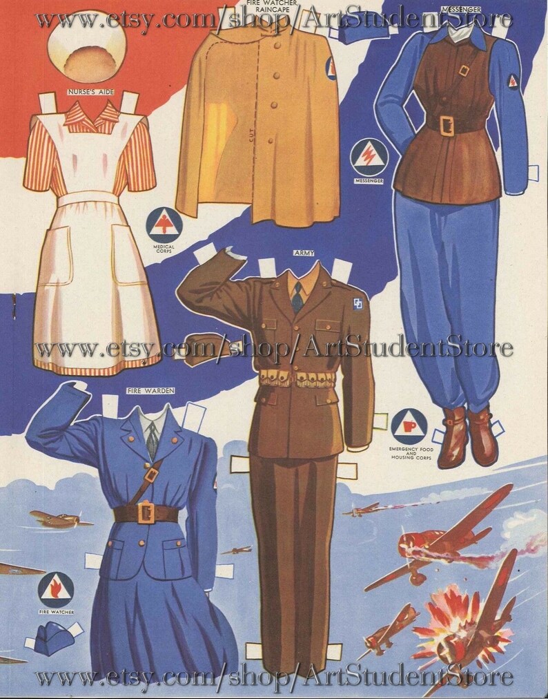 Vintage Paper Dolls Victory Paper Dolls Laser 1943 Pdf - Etsy