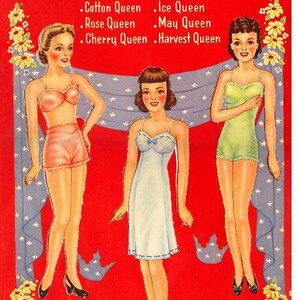 Pdf instant digital vintage paper dolls festival beauty | Etsy
