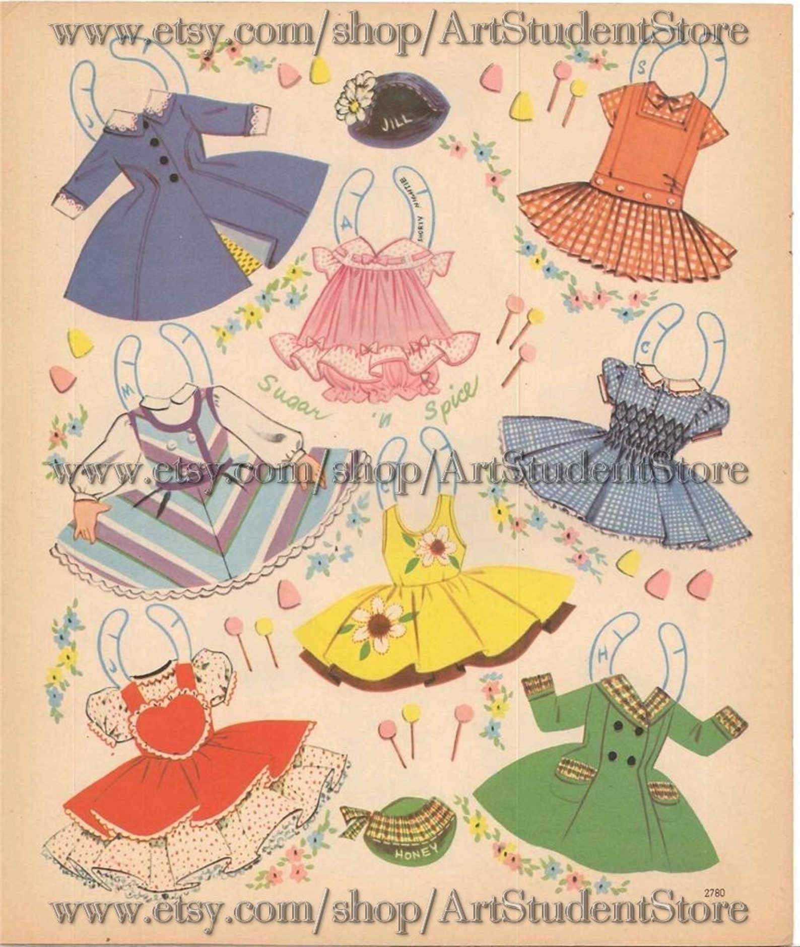 Vintage Paper Dolls Sugar N Spicepdf Digital - Etsy