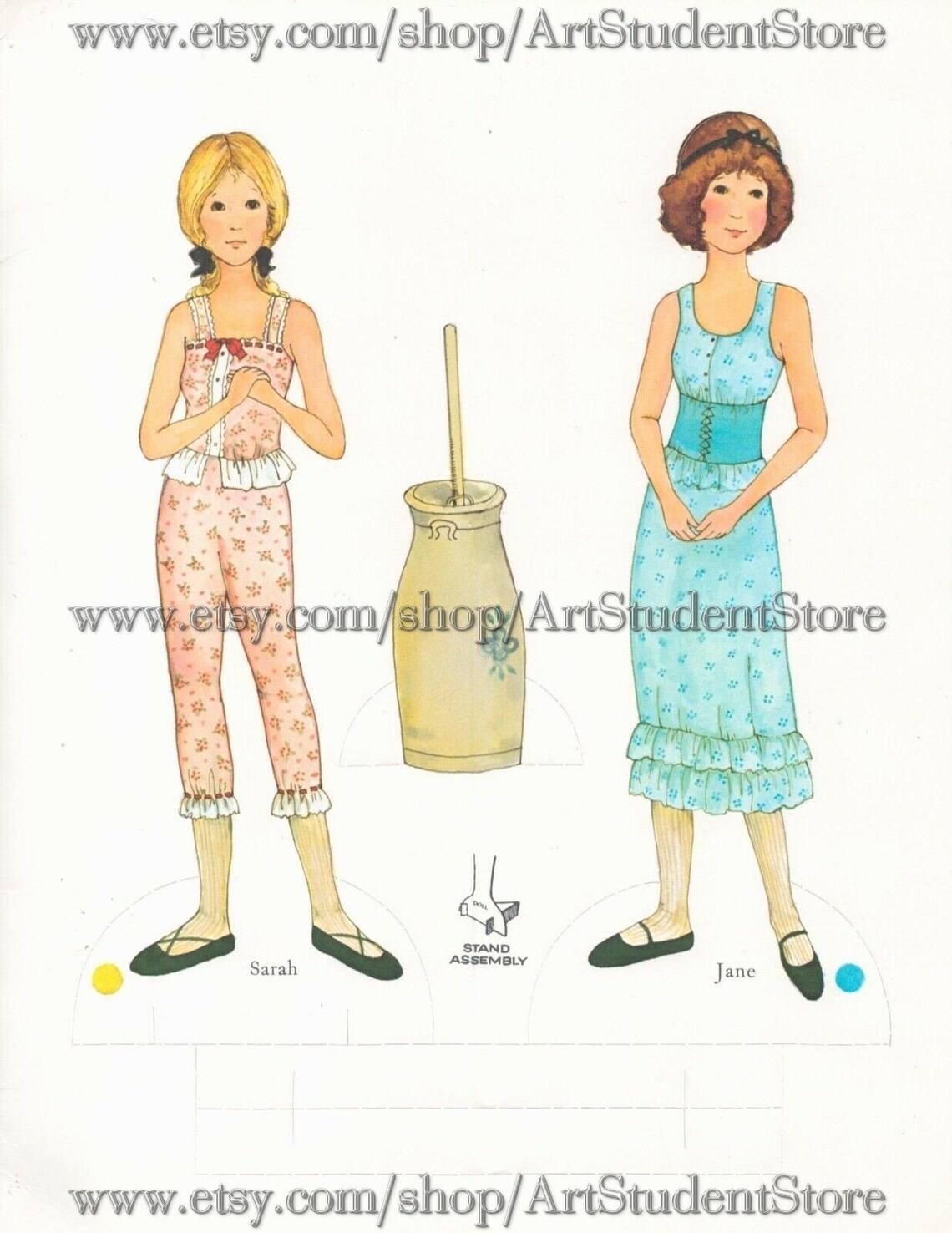 Printable Digital Pdf Instant Vintage Paper Dolls American - Etsy