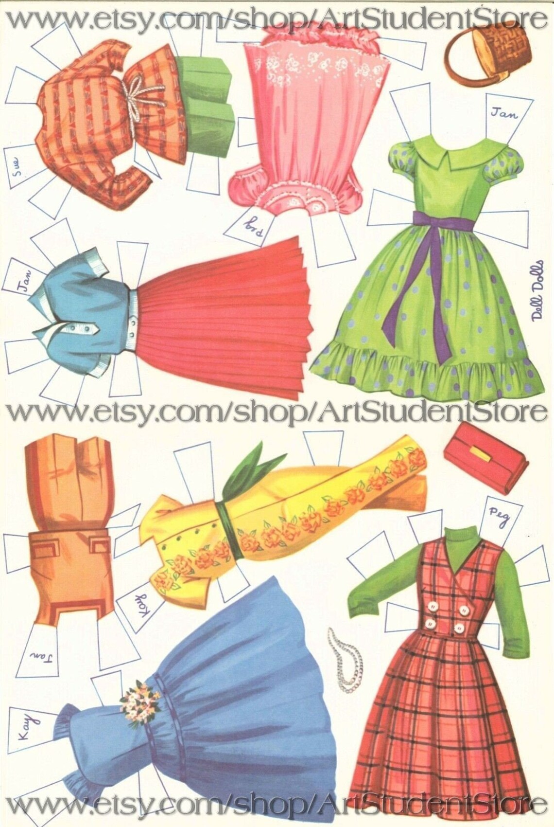 Vintage Paper Dolls Dells Printable Digital Download - Etsy