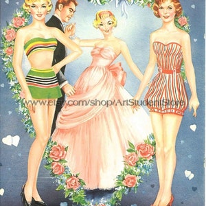 Pdf Printable Digital, Vintage Paper Dolls Romance - Etsy