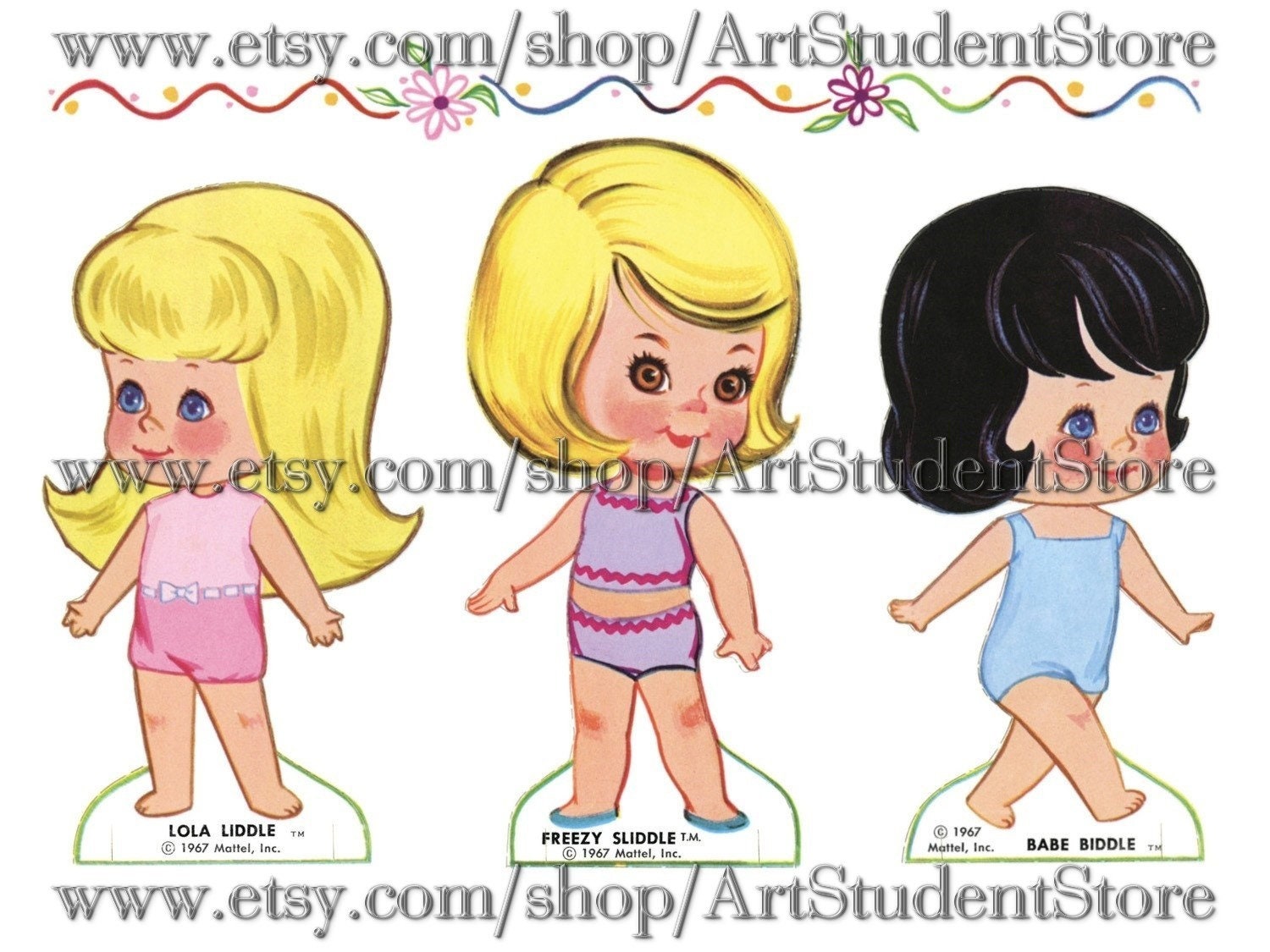 Vintage Liddle Kiddles Download Paper Dolls C. 1967 | Etsy