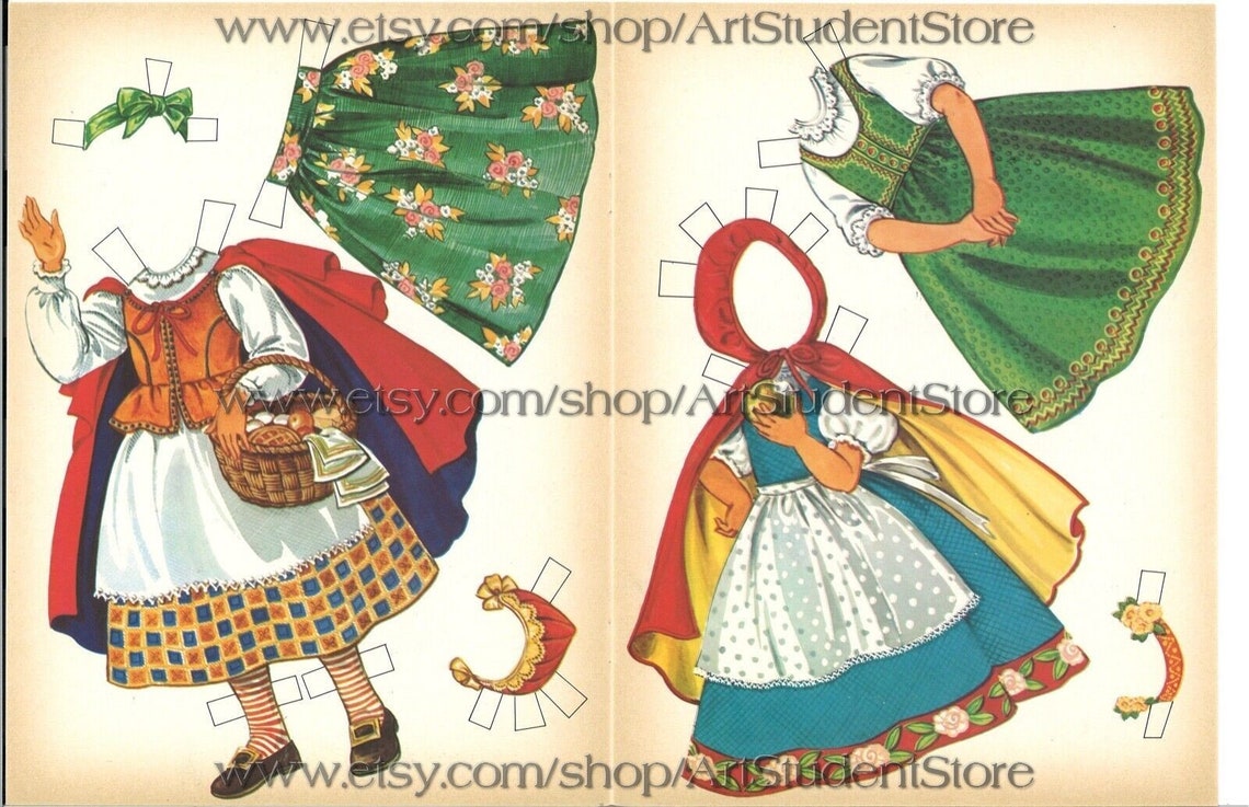 Pdf Printable Digital Set Vintage Paper Dolls - Etsy