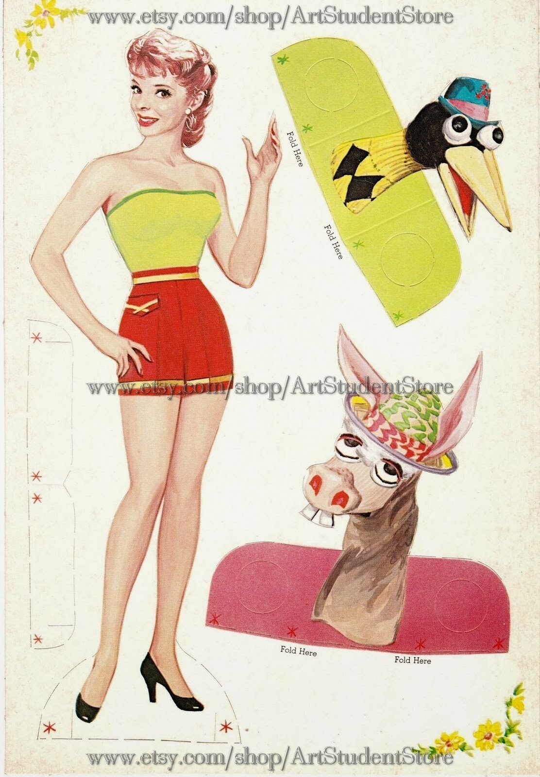 Pdf Printable Digital Vintage Paper Dolls Shari Lewis - Etsy