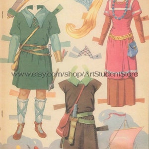 Printable Pdf Vintage Paper Dolls Prince Valiant and Princess Aleta - Etsy