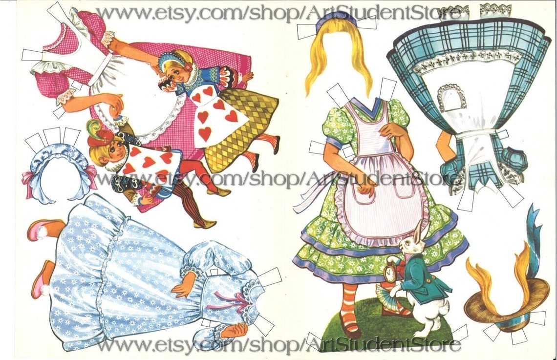 Pdf Printable Digital Set Vintage Paper Dolls - Etsy