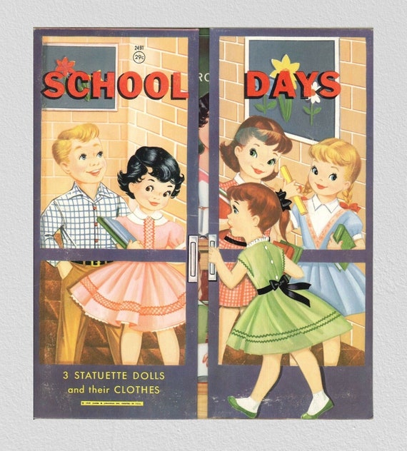 Pdf Printable Digital Vintage Paper Dolls School Days 1959 | Etsy