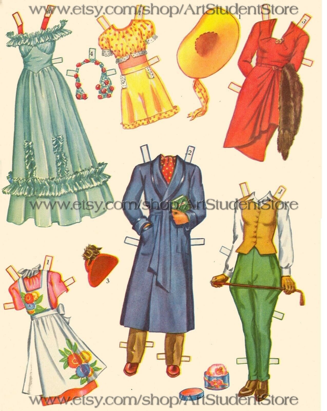 Pdf Instant Vintage Paper Dolls Wardrobe Box - Etsy
