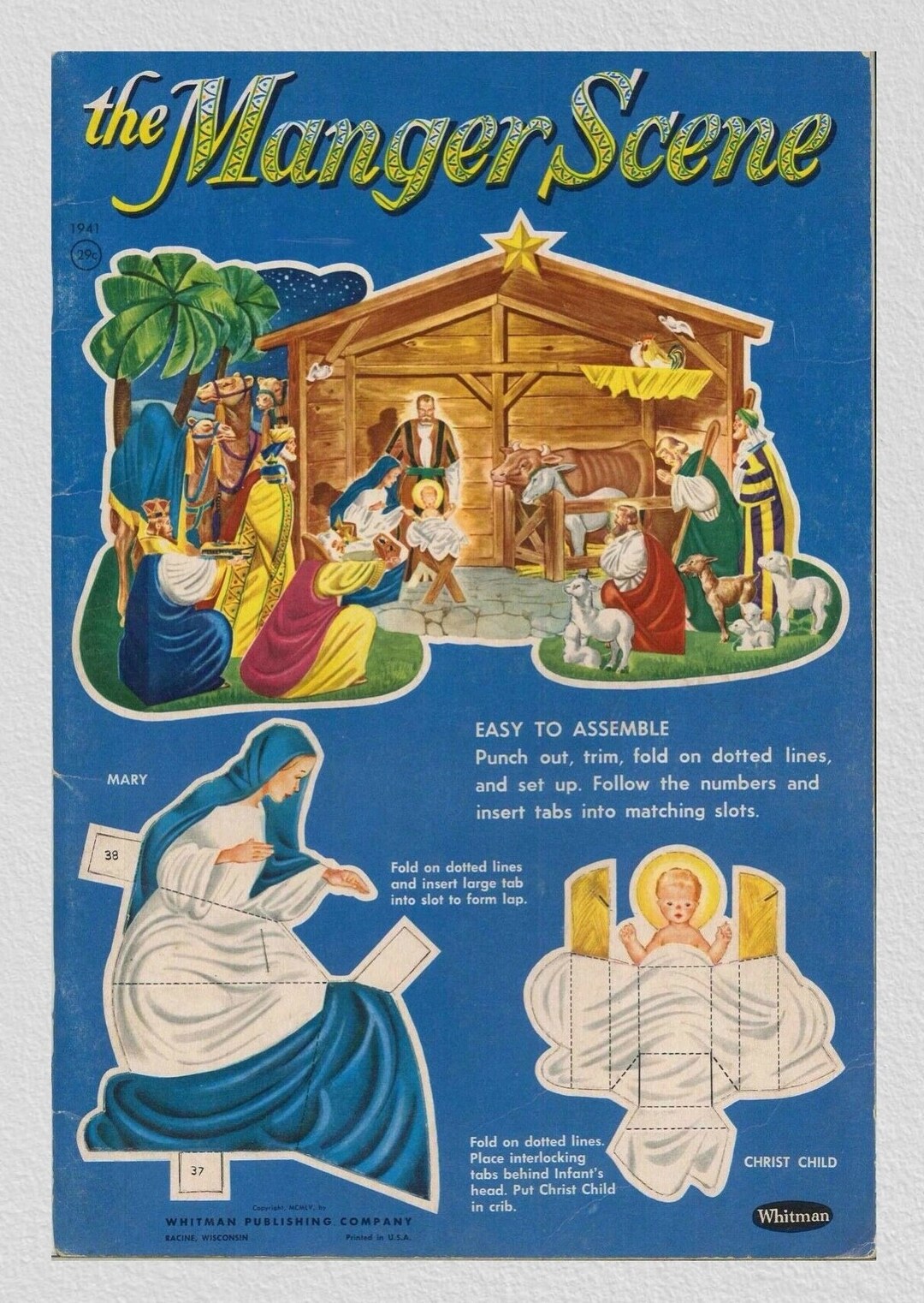 Pdf Printable Digital, Vintage Paper Dolls MANGER Christmas - Etsy