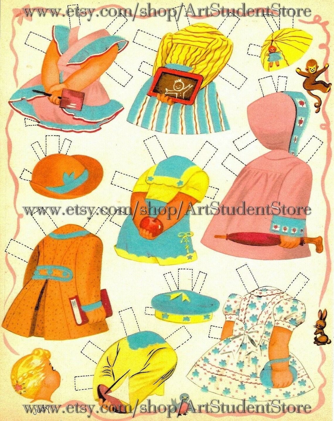 Digital Pdfvintage Paper Dolls Baby Dolls With Cloth-like | Etsy