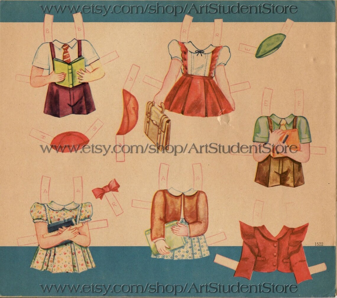 Printable Digital Pdf Vintage Paper Dolls 8 Standing Dolls | Etsy