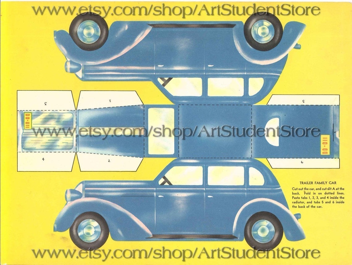 Printable Pdf, Vintage Paper the Trailer Family Cutouts - Etsy