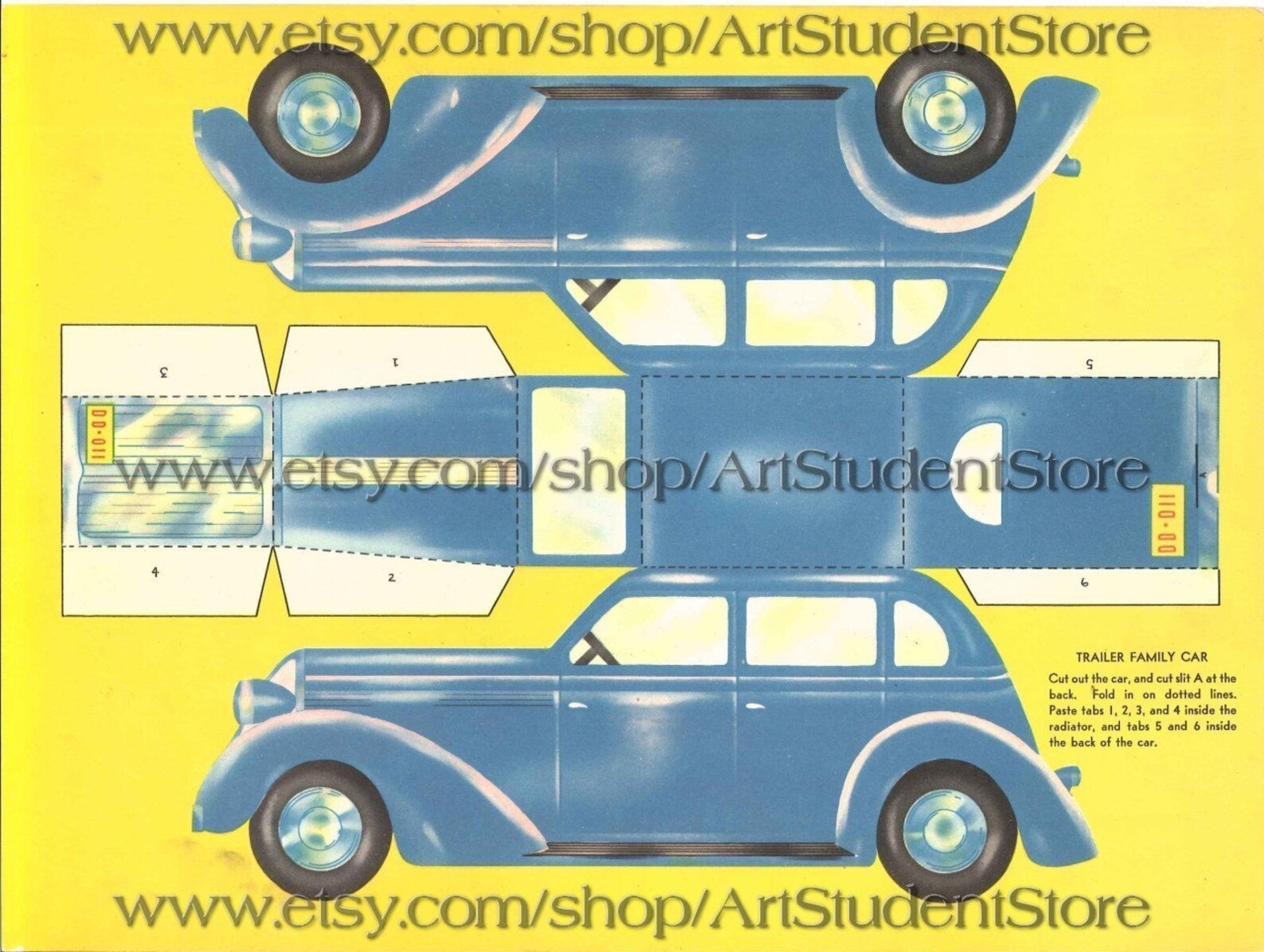 Printable Pdf, Vintage Paper the Trailer Family Cutouts - Etsy