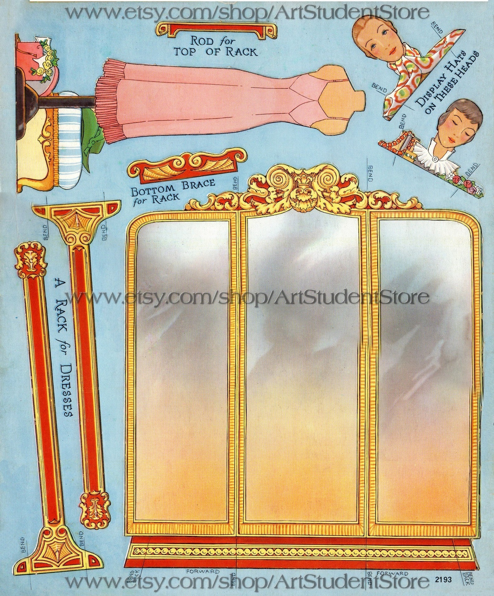 Printable Pdf, Vintage Paper Baileys Fashion Shop - Etsy