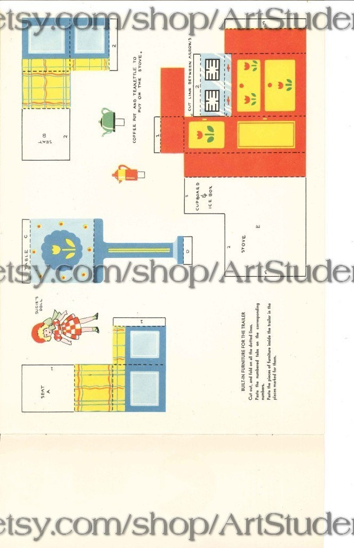 Printable Pdf, Vintage Paper the Trailer Family Cutouts - Etsy