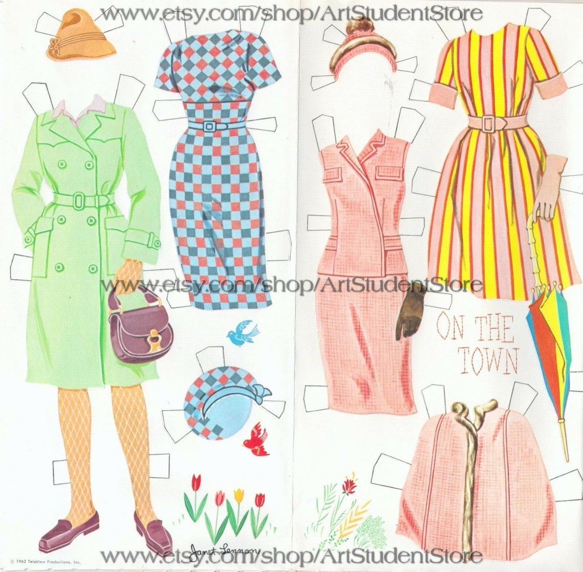 Vintage Paper Doll Janet Lennon 1962pdf Instant Digital - Etsy