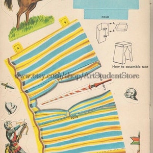 Printable Digital Pdf, Vintage Paper Dolls Knights Armour 1956 - Etsy