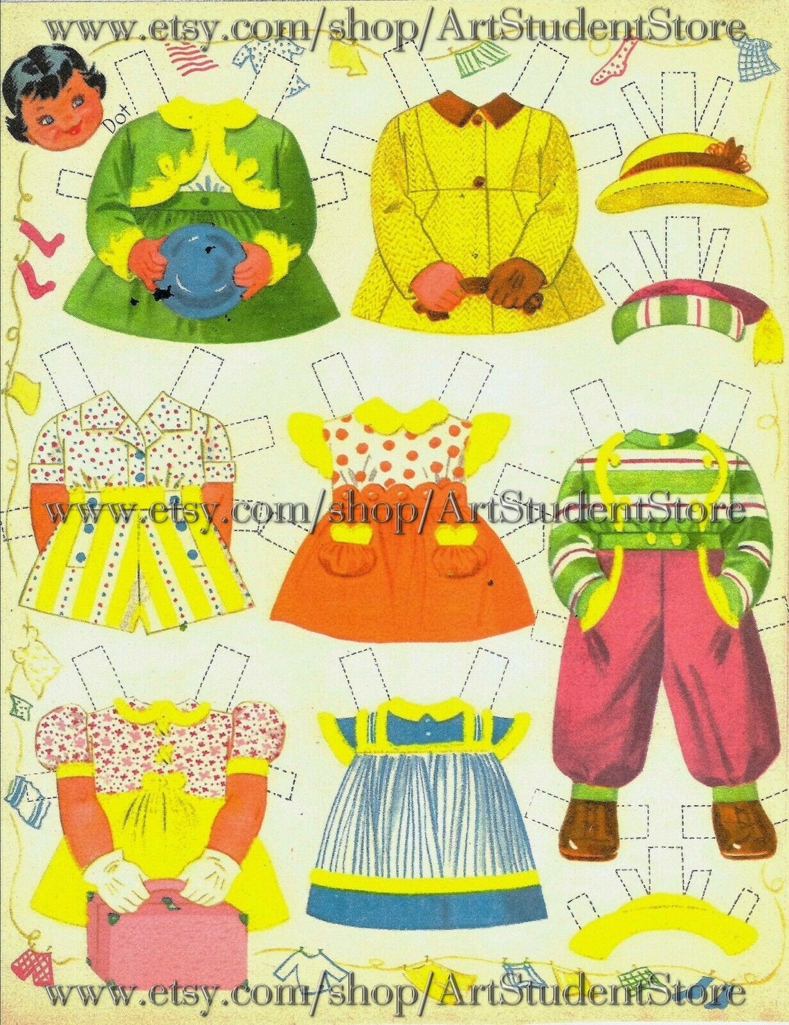 Digital Pdfvintage Paper Dolls Baby Dolls With Cloth-like | Etsy