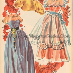 Printable Digital Pdf, Instant Vintage Paper Dolls Prom 1952 - Etsy