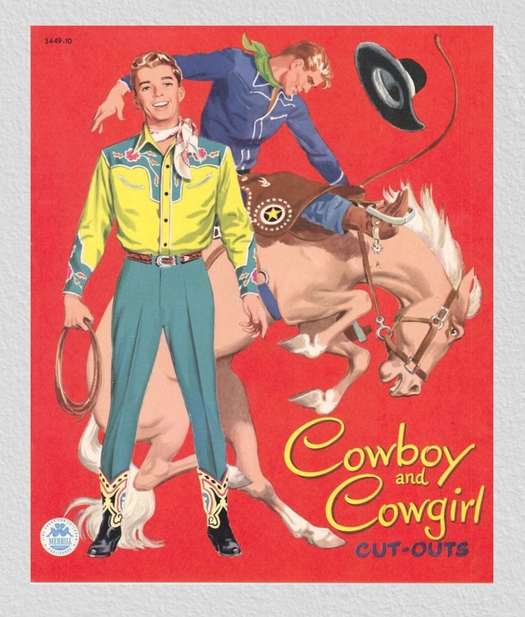 Pdf Printable Digital, Vintage Paper Cowboy and Cowgirl 1955 - Etsy