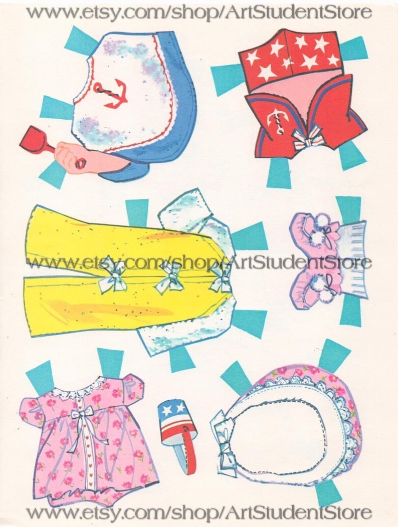 Pdf Printable Digital, Vintage Paper Dolls Rub Dub - Etsy