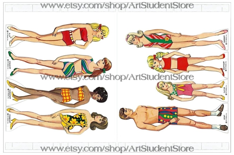 Printable Digital Pdf Instant Vintage Paper Dolls World - Etsy