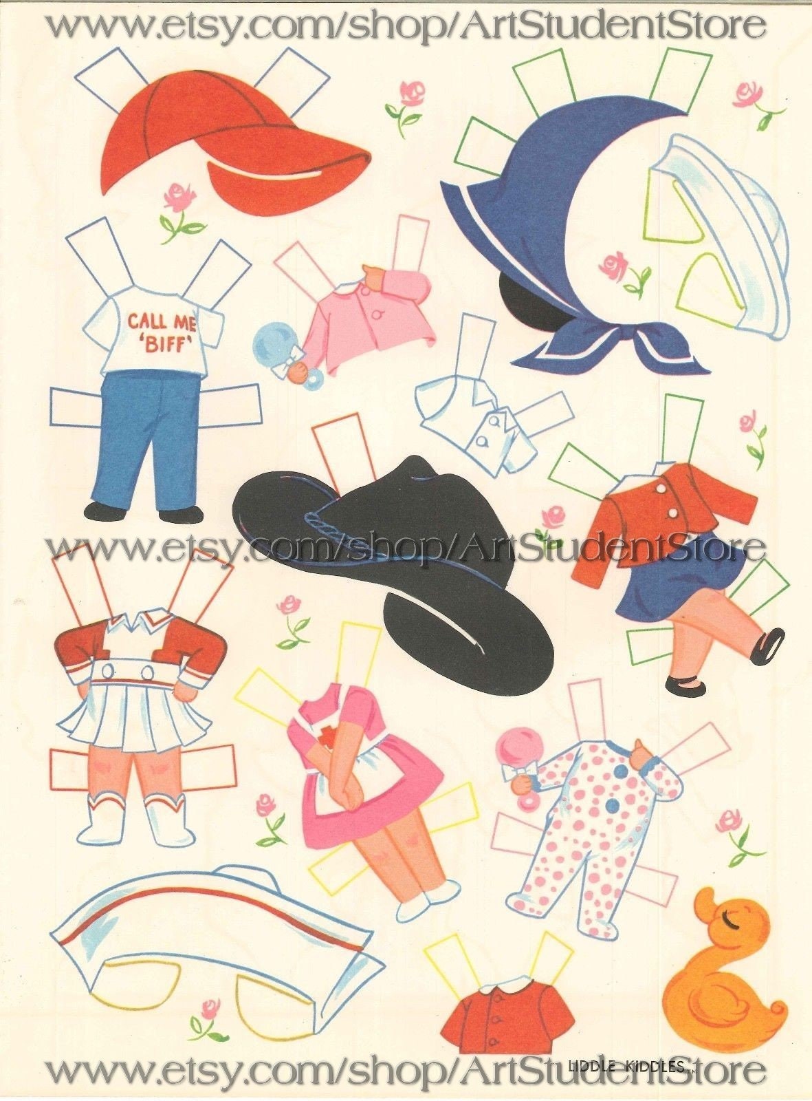 Pdf Printable Digital Vintage Paper Dolls Liddle Kiddles 1966 - Etsy