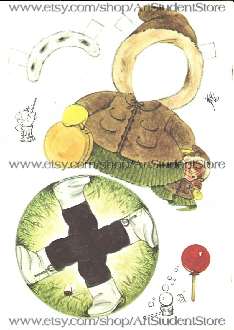 Pdf Printable Digital Vintage Paper Dolls Toodles the Doll - Etsy