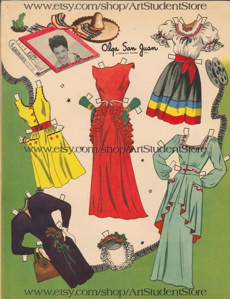 Printable Pdf Vintage Paper Movie Starlets 1946 - Etsy