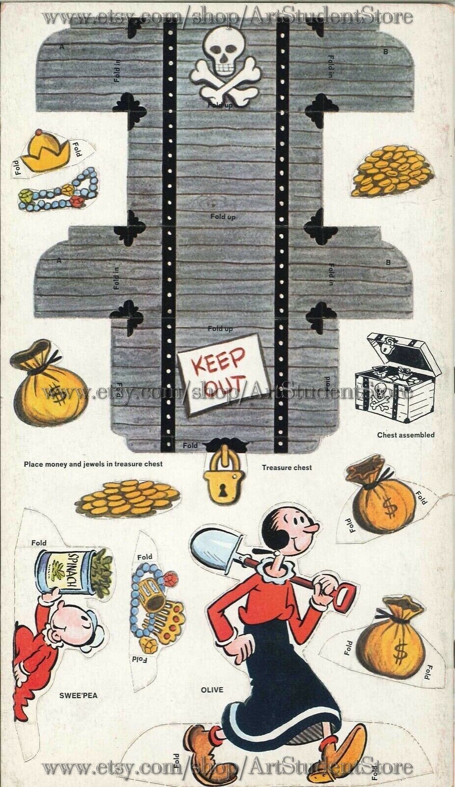 Digital Paper Dolls Pdf,popeye Punch - Etsy