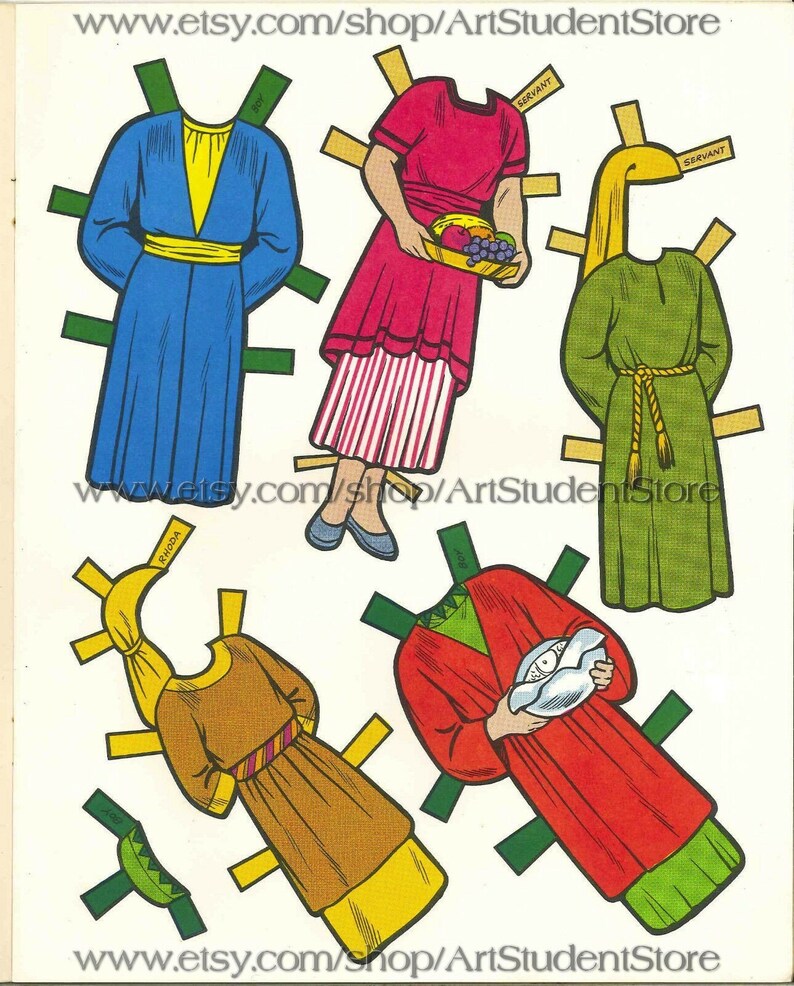 Pdf Printable Digital Vintage Paper Dolls Bible Children - Etsy