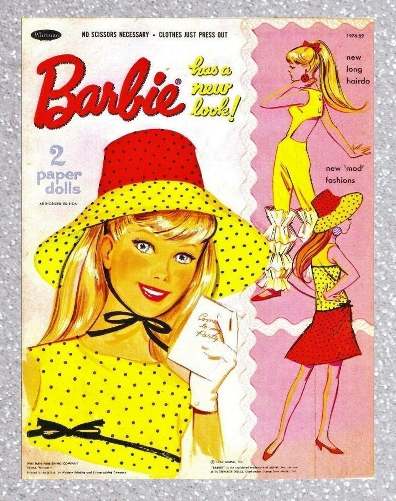 Printable Digital Pdf Instant Vintage Paper Dolls Barbie Has - Etsy