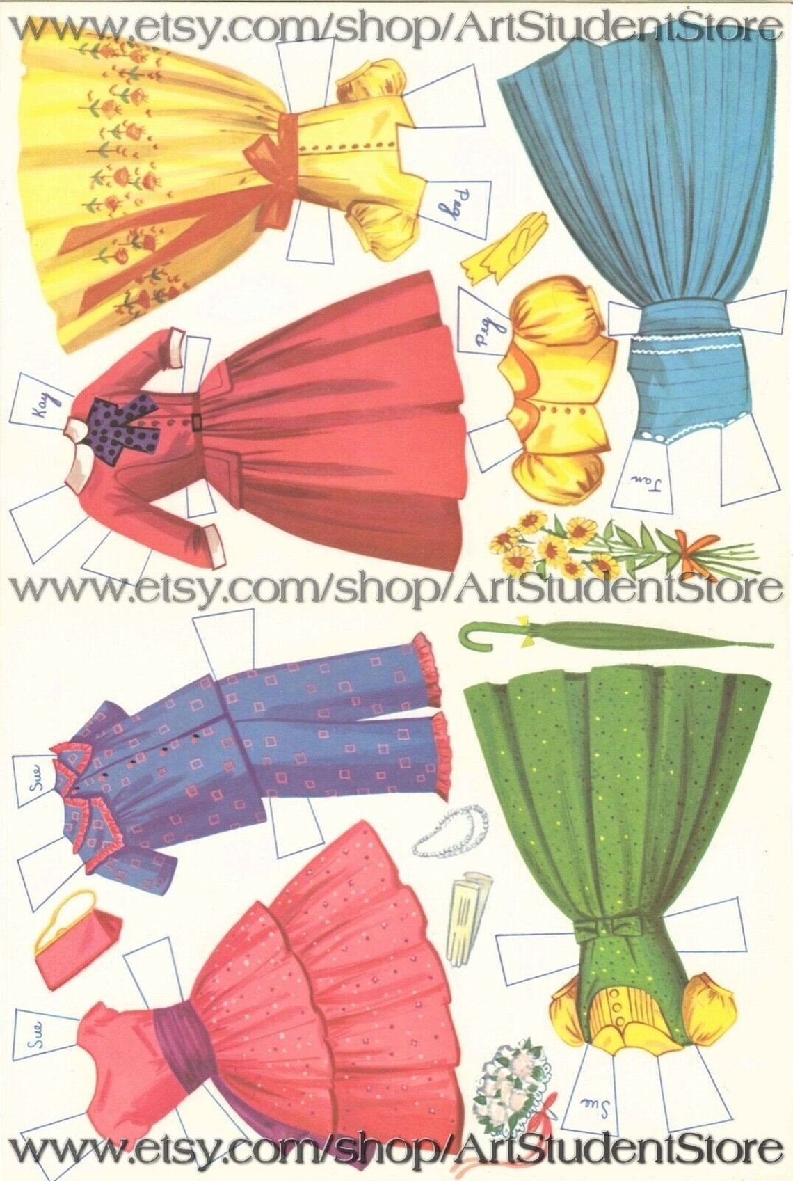 Vintage Paper Dolls Dells Printable Digital Download - Etsy